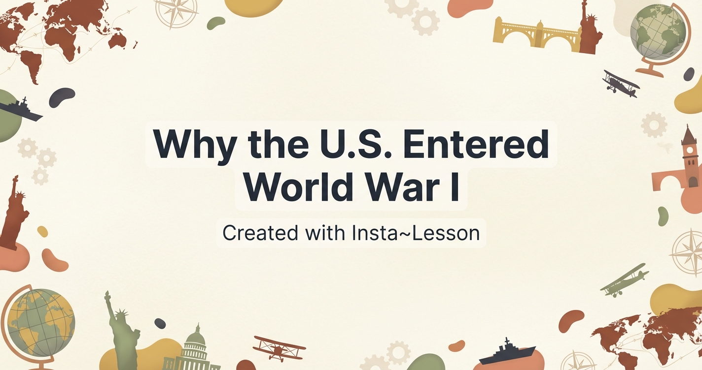 US entry into world war i Lesson Plan for 12th Grade | Free Social ...