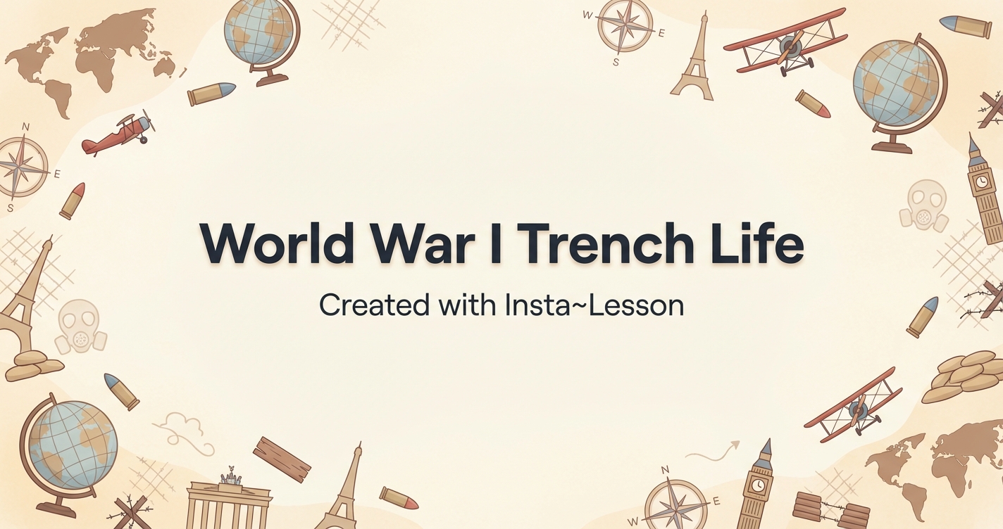 World War I Trench Life Lesson Plan for Grade 6th Grade | Free Social ...