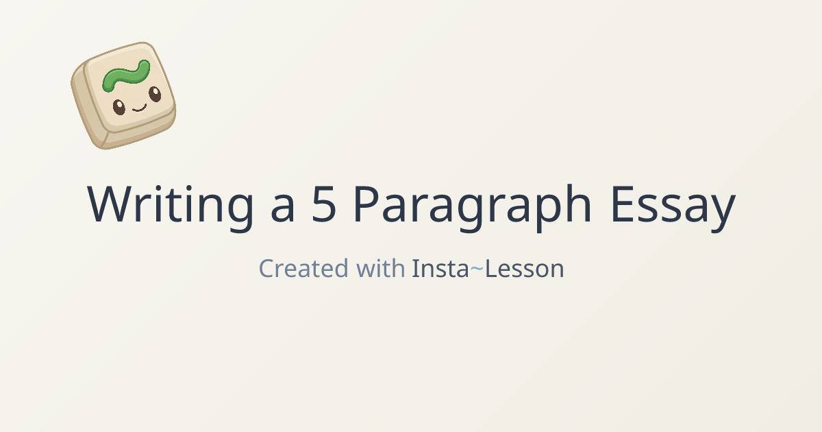 Writing A 5 Paragraph Essay Lesson Plan for Grade 6 | Free ELA Lesson