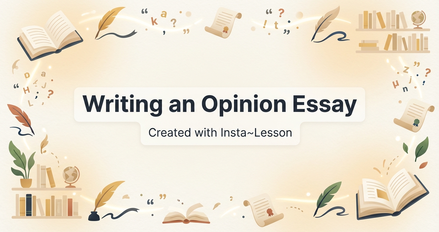 Writing An Opinion Essay Lesson Plan for Grade 5th Grade | Free ELA Lesson