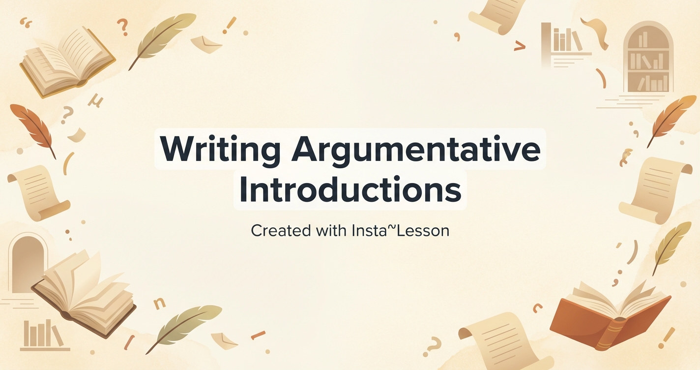 Writing Argumentative Introductions Lesson Plan for Grade 9th Grade ...
