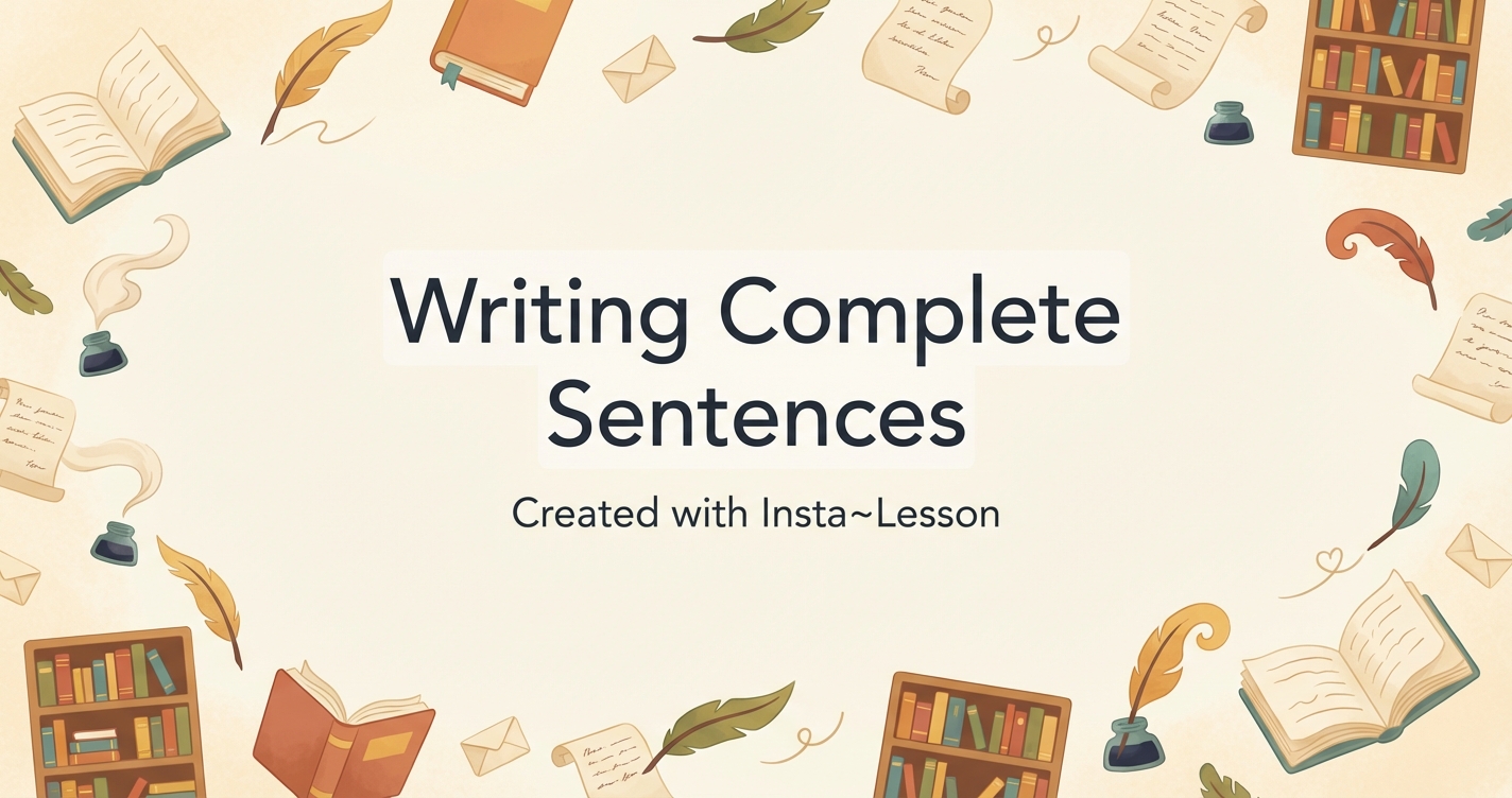 Writing Complete Sentences Lesson Plan for Grade 3rd Grade | Free ELA ...