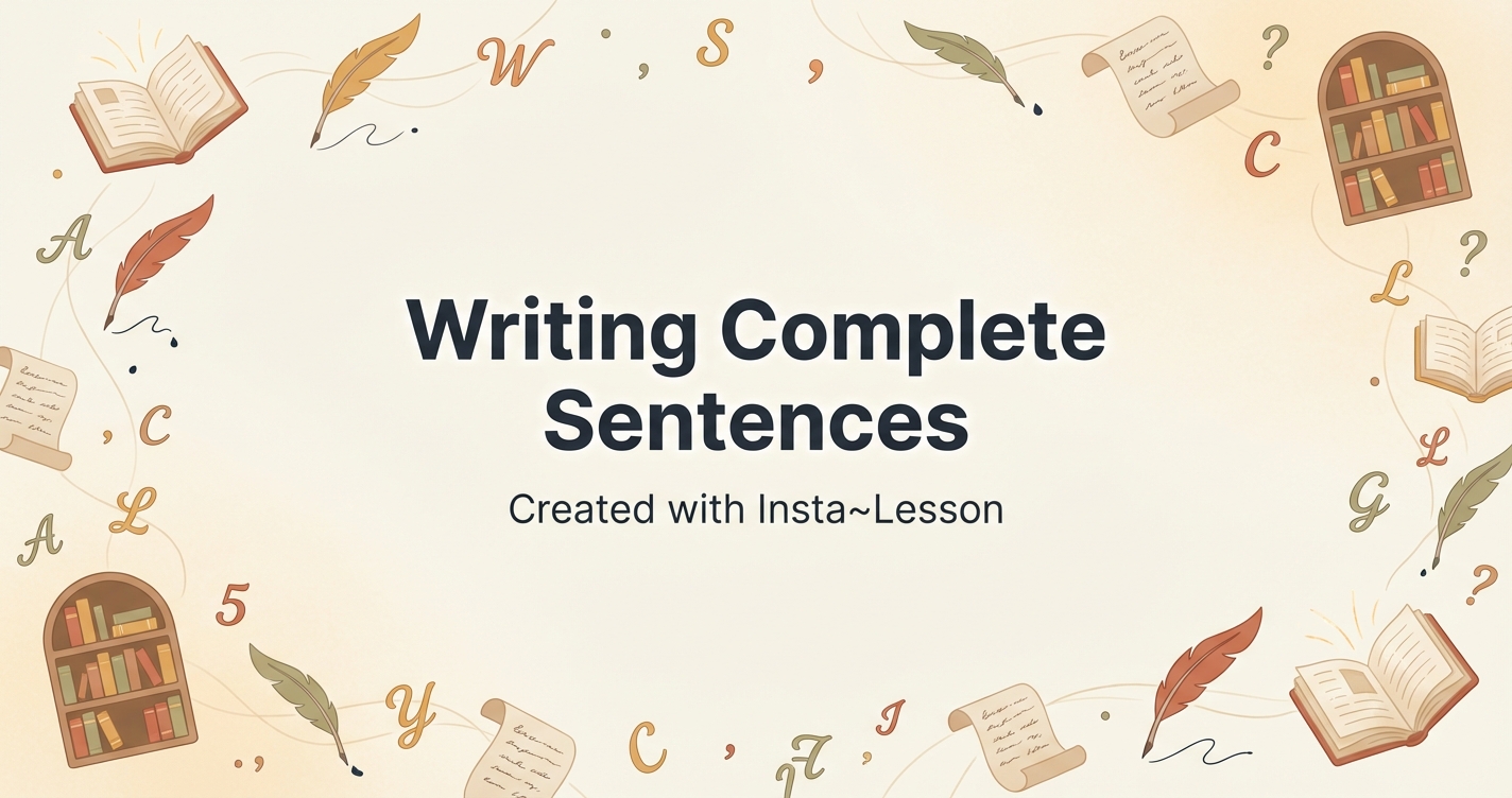 Writing Complete Sentences Lesson Plan for Grade 5th Grade | Free ELA ...