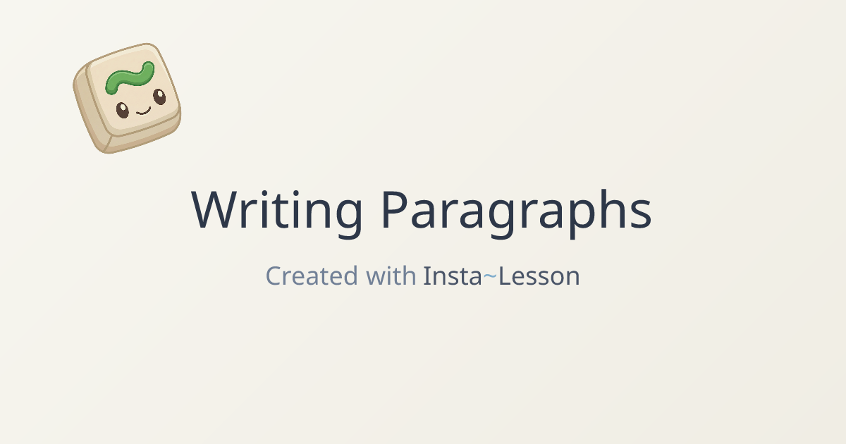 Writing Paragraphs Lesson Plan for Grade 5 | Free ELA Lesson